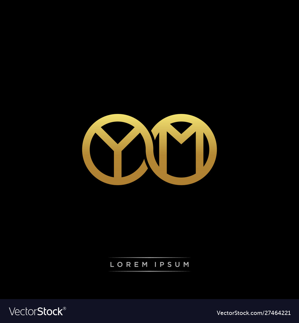 Ym initial letter linked circle capital monogram Vector Image