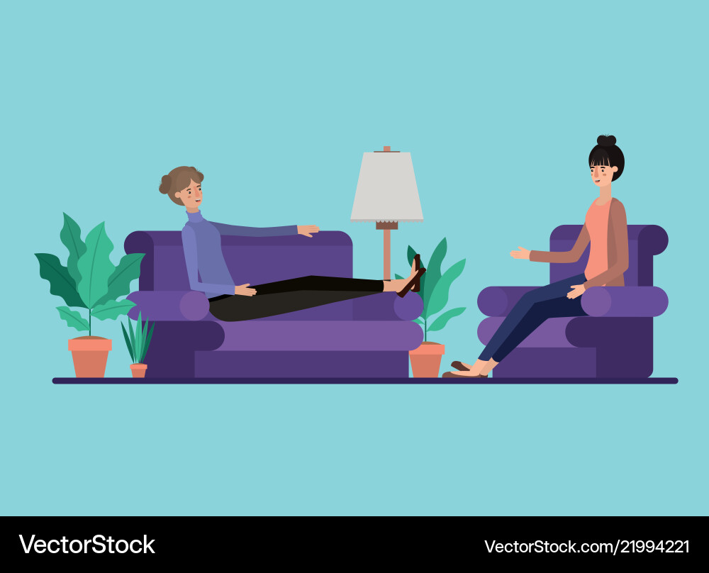 Young couple relaxing on the livingroom Royalty Free Vector