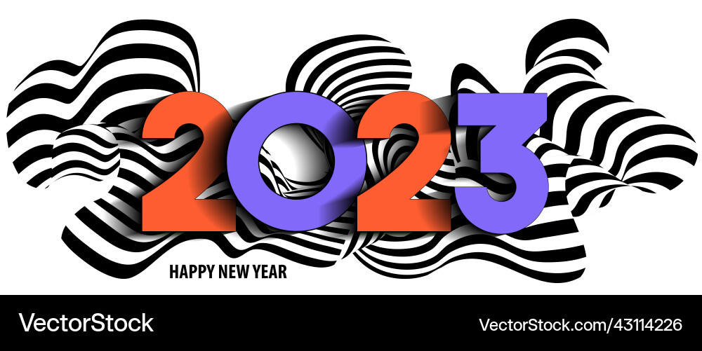 2023 numbers on liquefy stripped background Vector Image