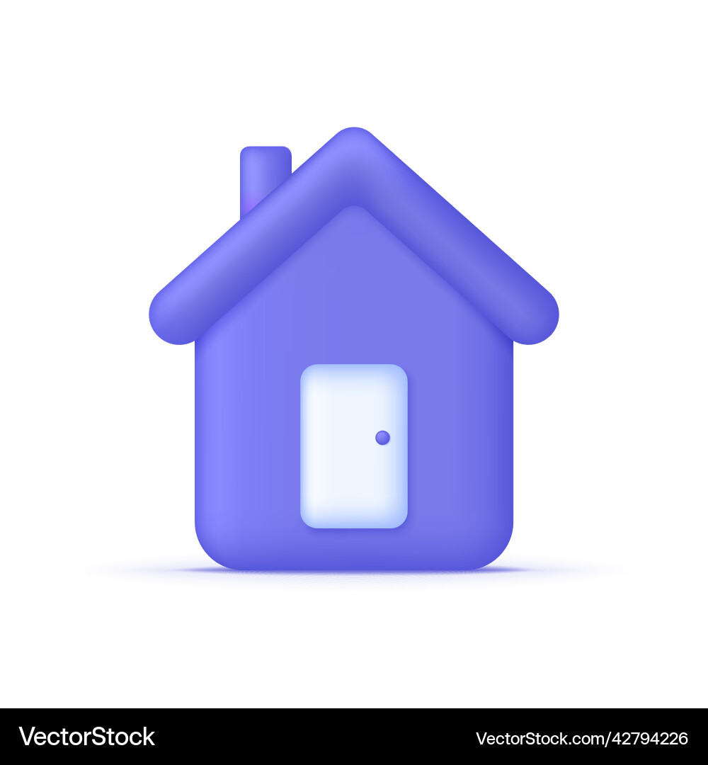 3d house symbol isolated on white background Vector Image