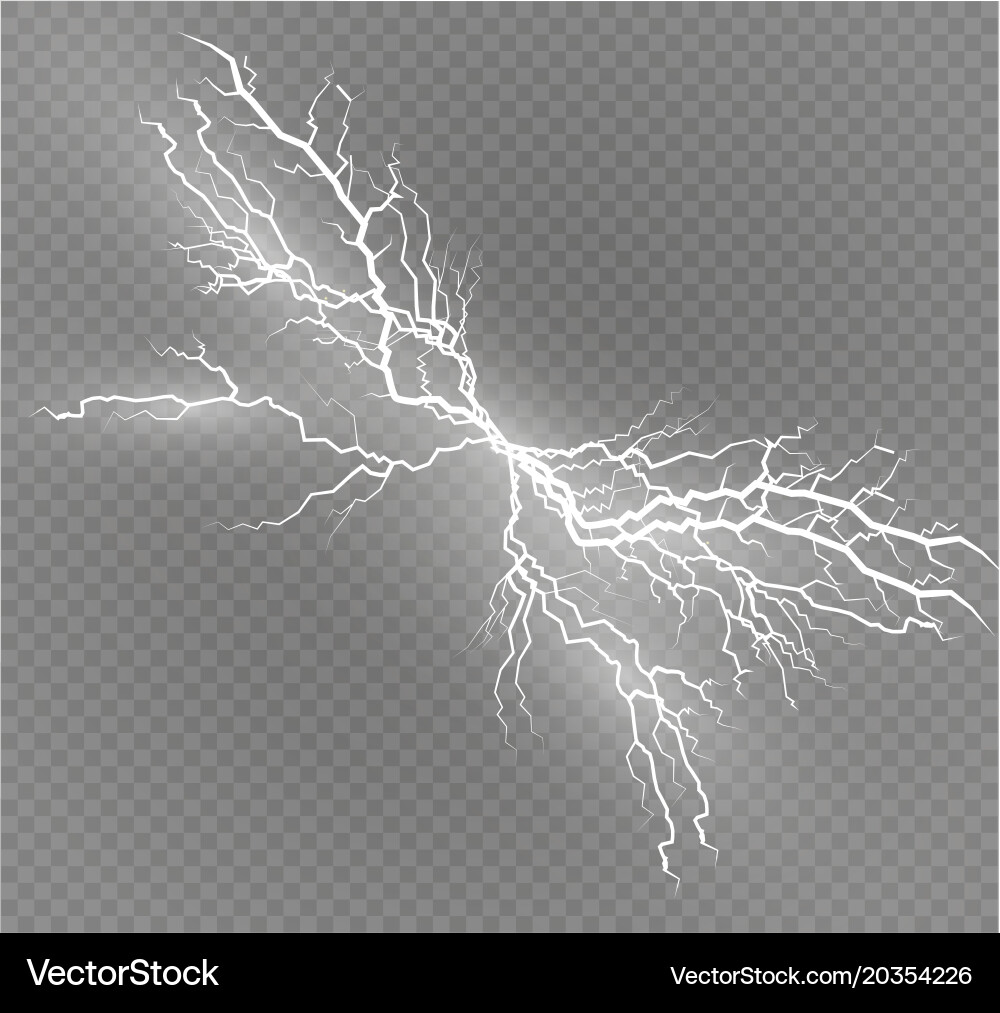 A set of lightning magic and bright light effects Vector Image