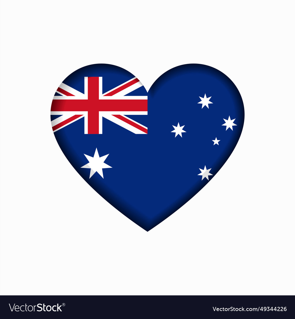 Australian flag heart-shaped sign Royalty Free Vector Image