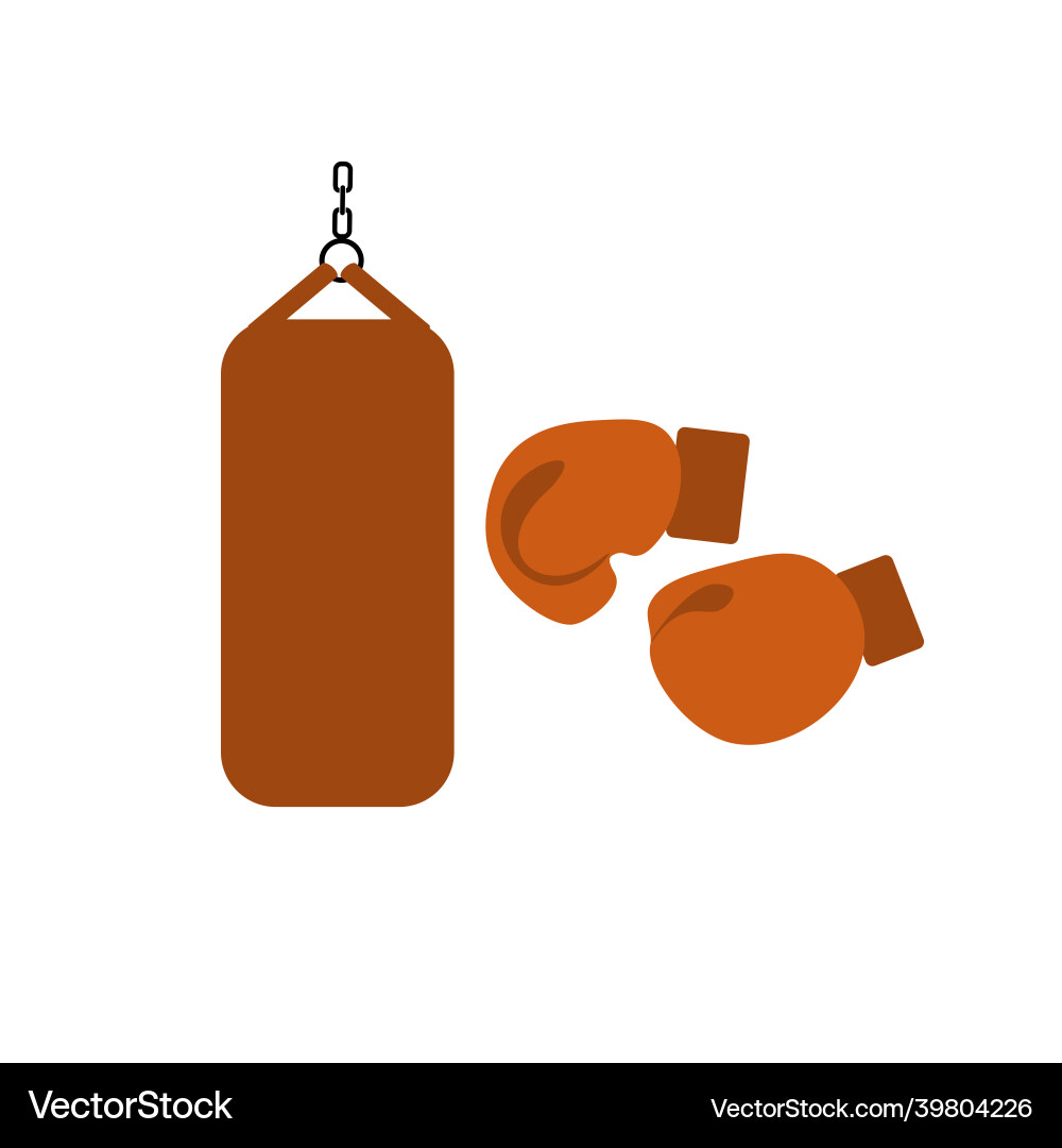 Boxing gloves and punching bag Royalty Free Vector Image