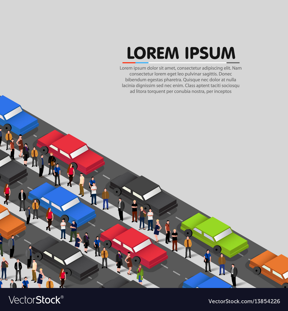 Cars standing in a traffic jam Royalty Free Vector Image