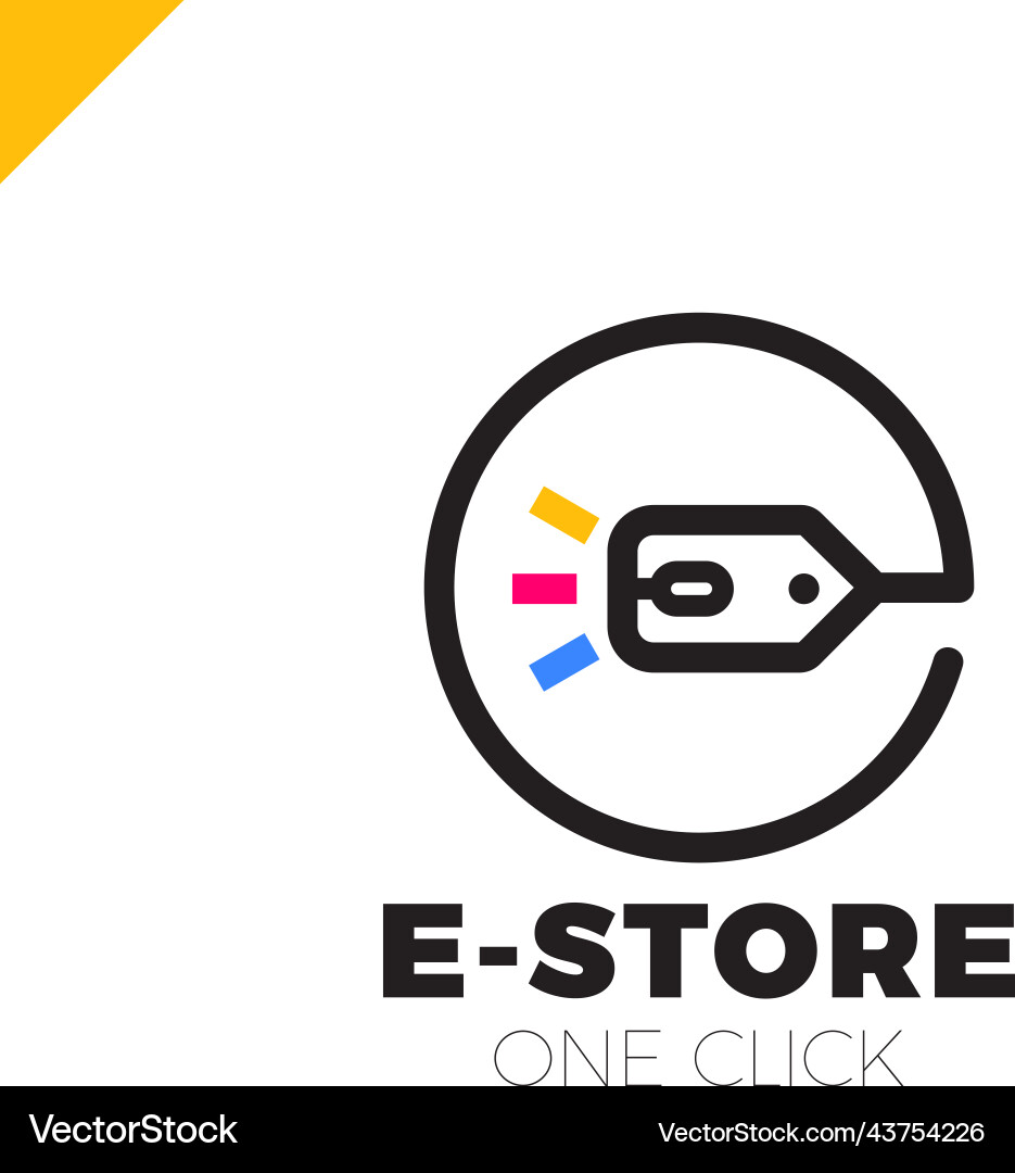 E-store logo concept mouse click and shop tag Vector Image
