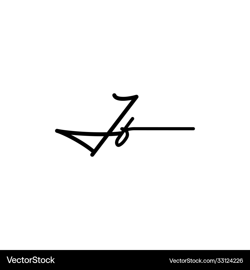 Letter jf signature logo template Royalty Free Vector Image