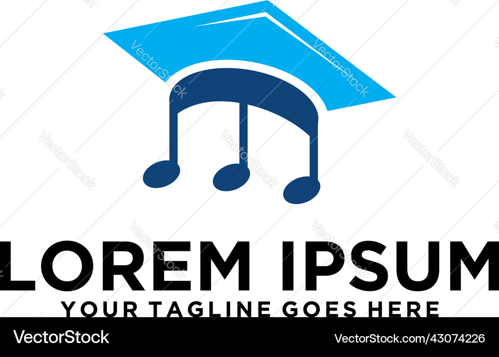 Music school musical logo design Royalty Free Vector Image
