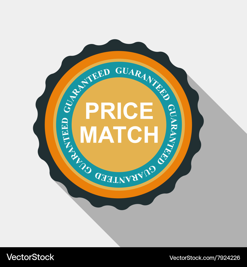 Price match quality label set in flat modern Vector Image