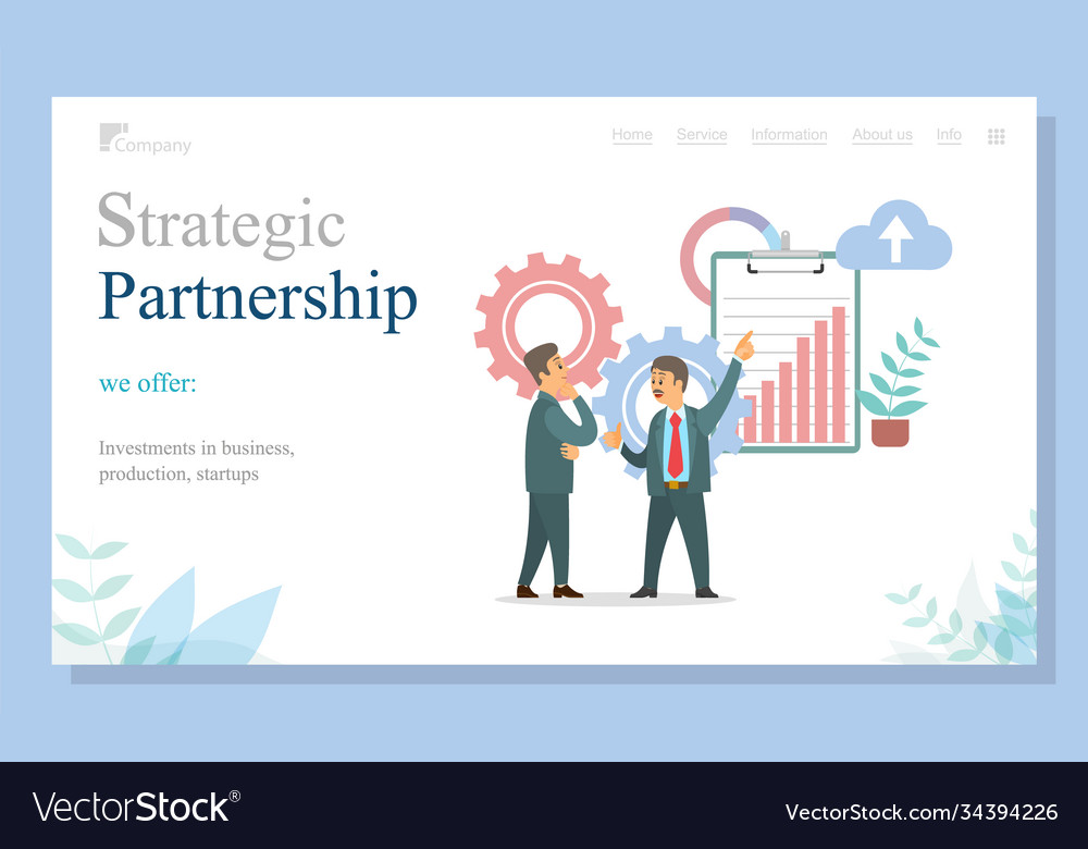 Strategic partnership businessman characters Vector Image Strategic partnership businessman characters Vector Image