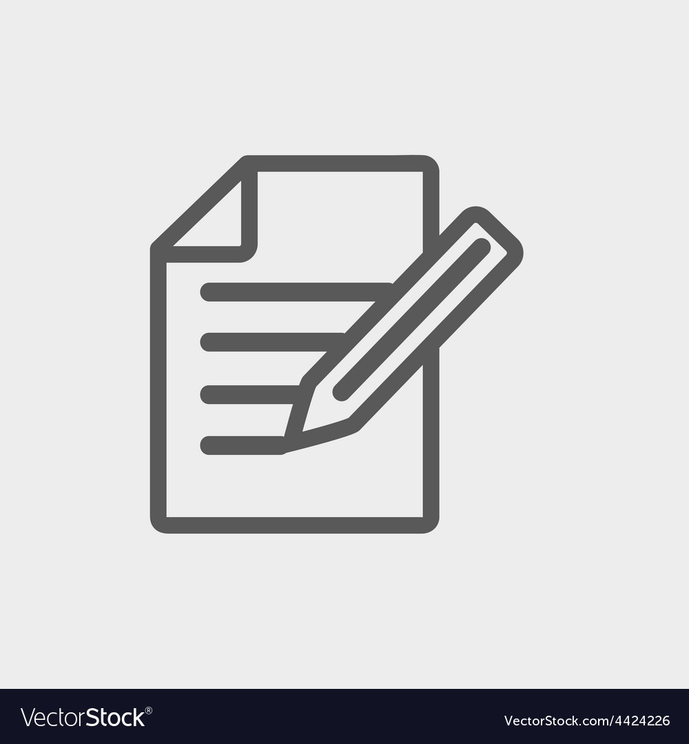 Taking notes thin line icon Royalty Free Vector Image