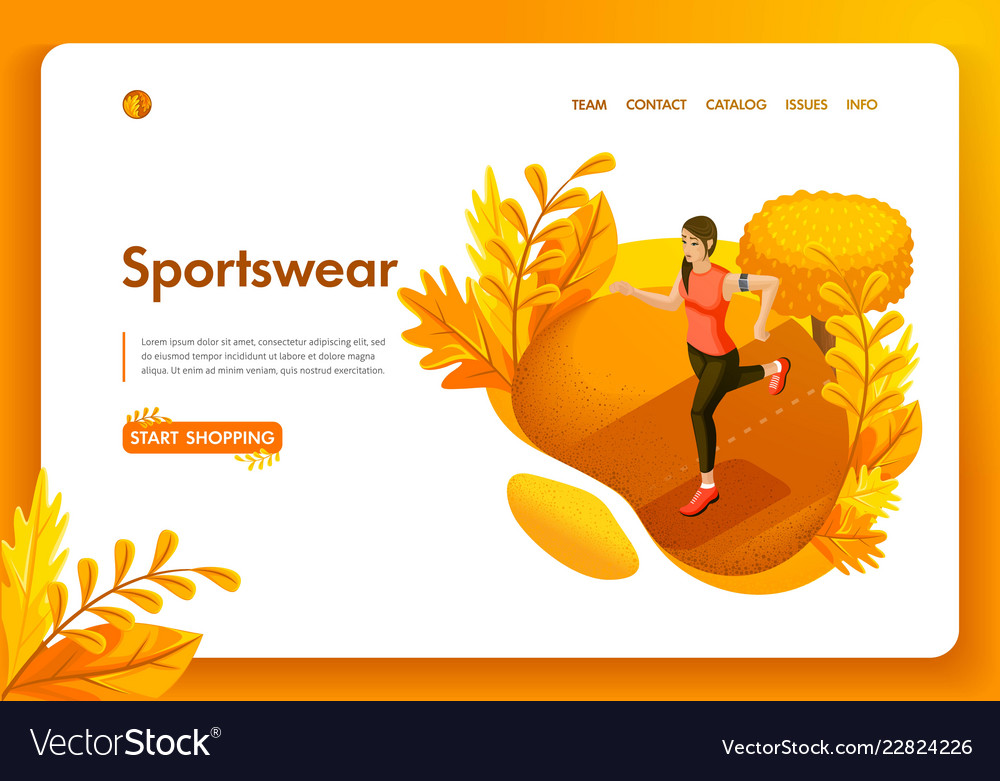 Template website isometric landing page concept Vector Image