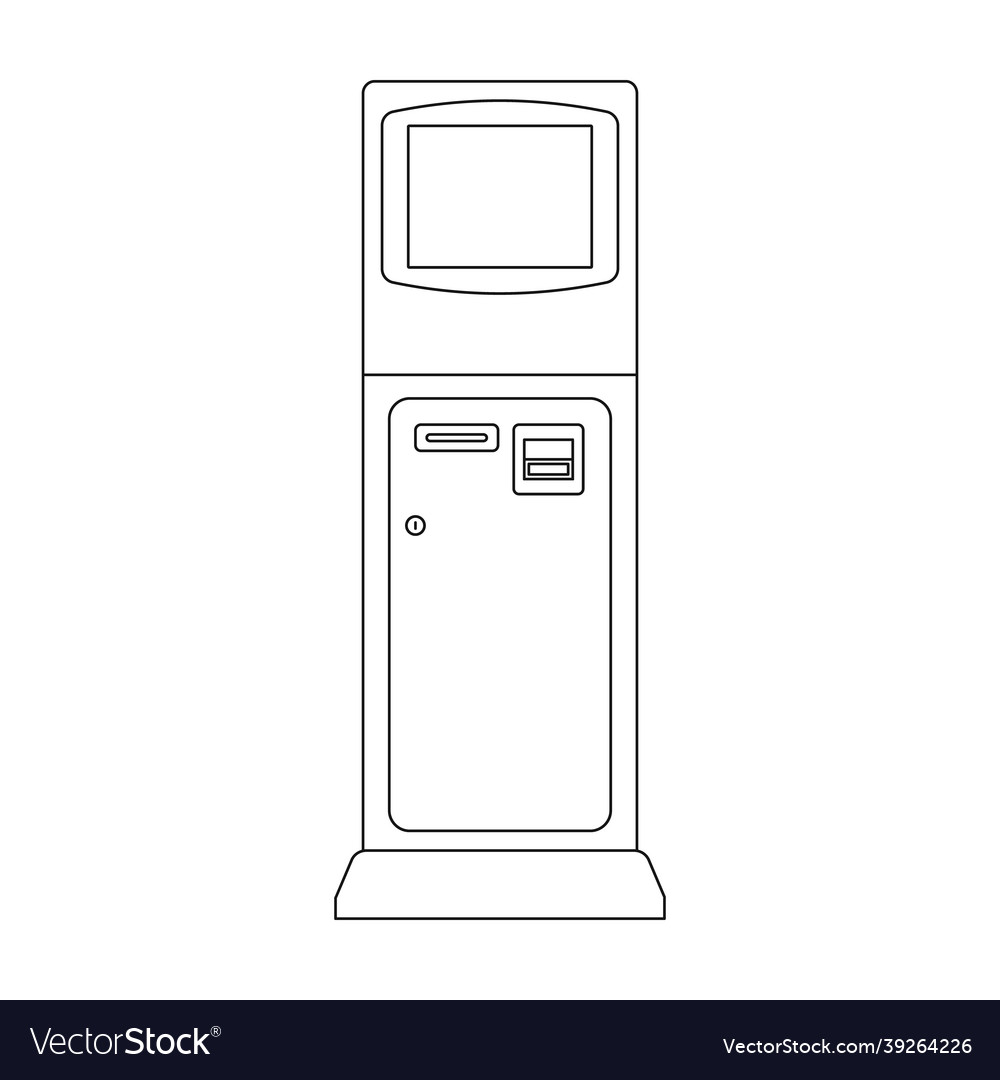Terminal iconoutline icon isolated Royalty Free Vector Image