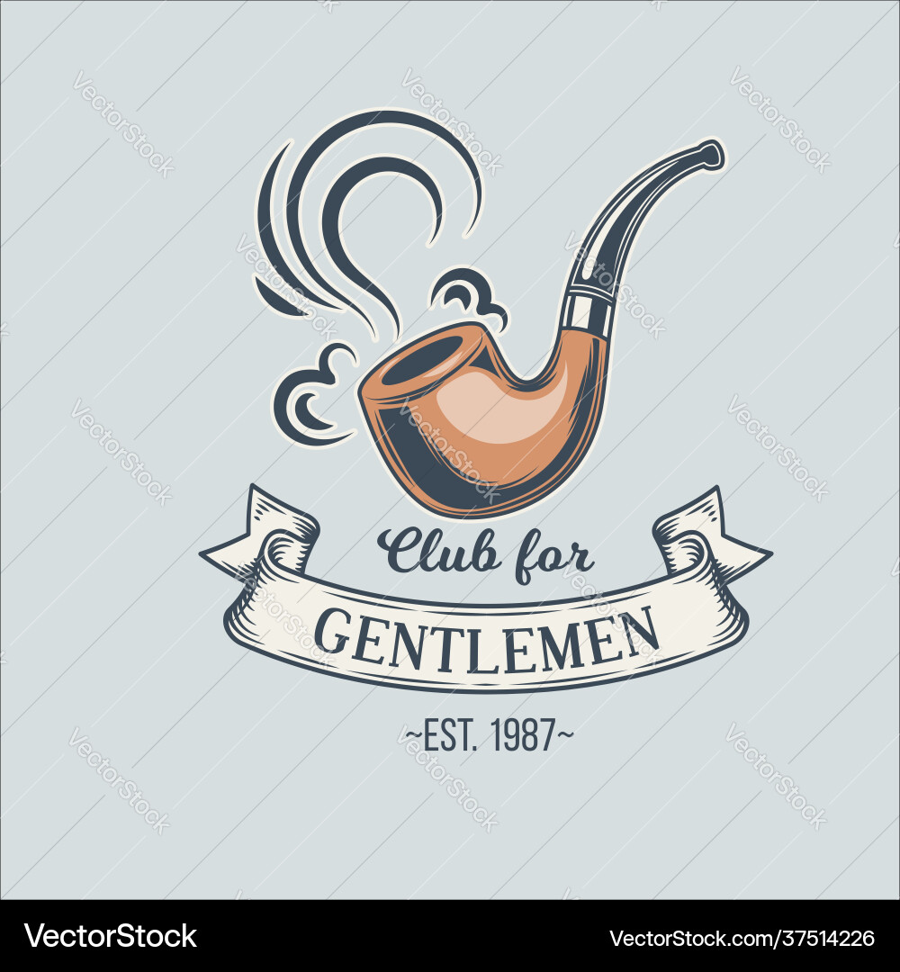 Vintage gentle man emblem Royalty Free Vector Image
