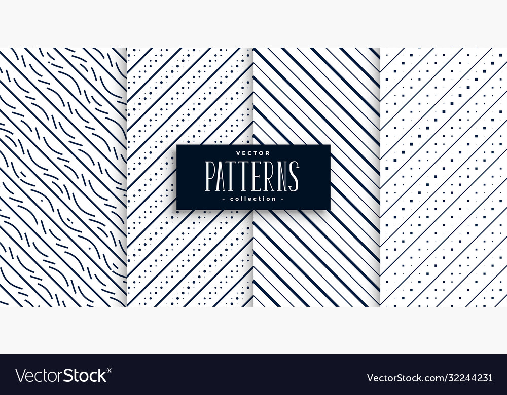 Abstract diagonal lines classic patterns set Vector Image
