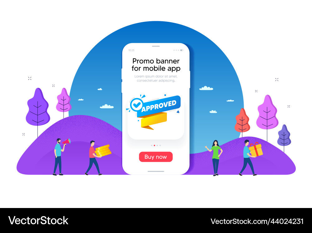 Approved paper banner permission quality tag Vector Image