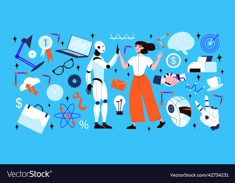 Artificial Intelligence Big Set Royalty Free Vector Image