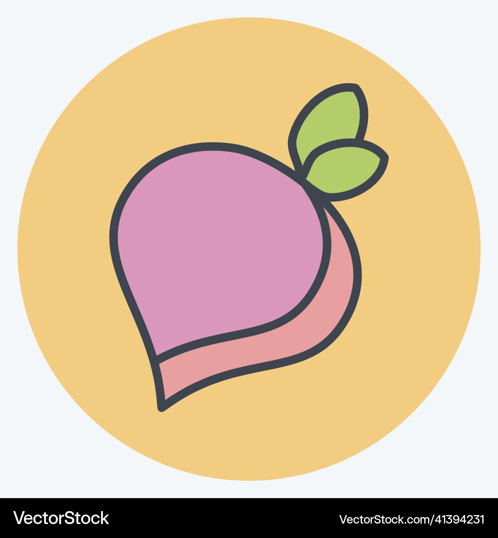 Beet icon in trendy color mate style isolated Vector Image