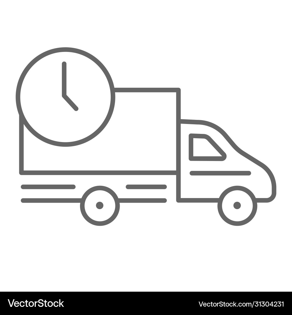 Car delivery thin line icon delivery symbol fast Vector Image