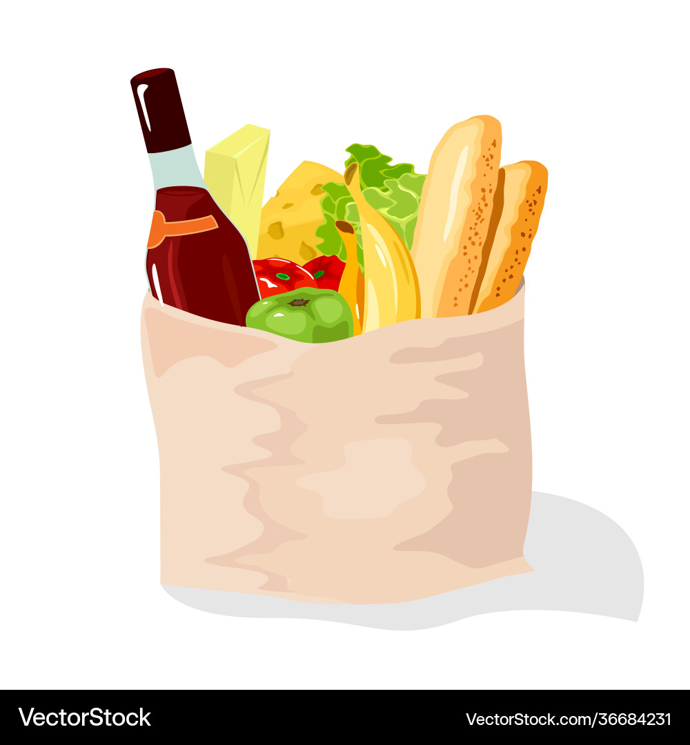 Cartoon food paper pack Royalty Free Vector Image