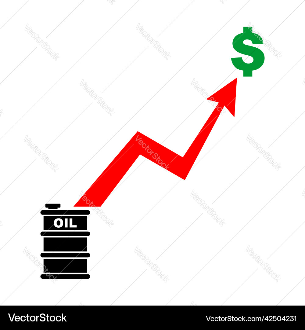 Chart for growth prices oil and petroleum Vector Image