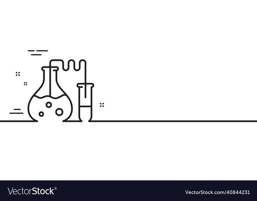 Chemistry lab line icon laboratory flask sign Vector Image