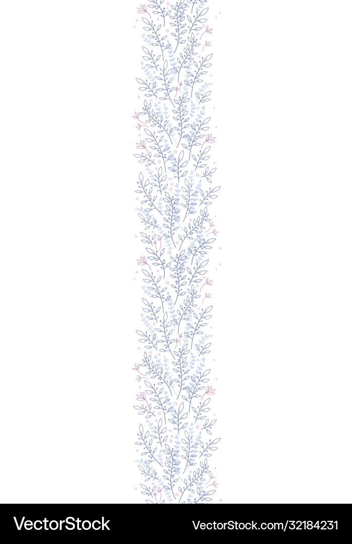Cute hand drawn flower garland vertical seamless Vector Image