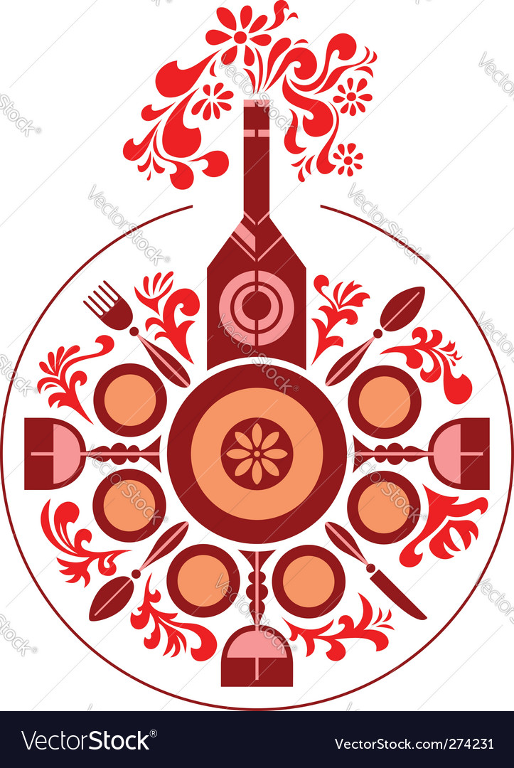 Dinner table Royalty Free Vector Image - VectorStock
