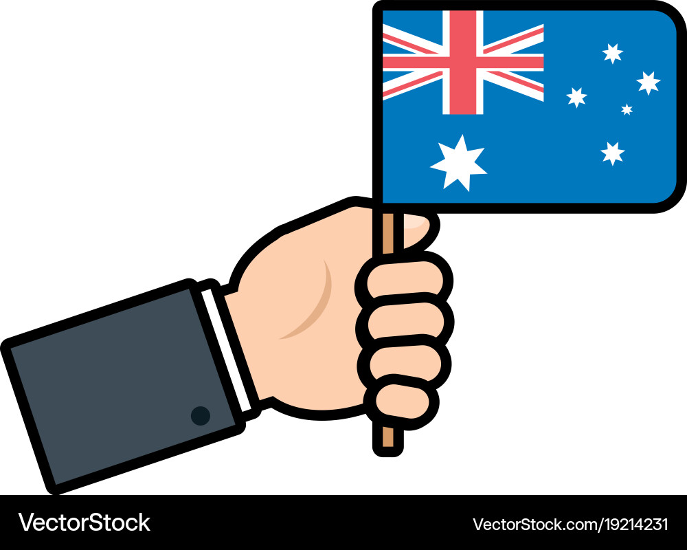 Hand with flag of australia Royalty Free Vector Image