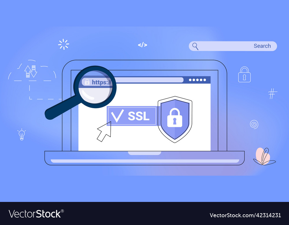 Https protected connection secure protocol Vector Image