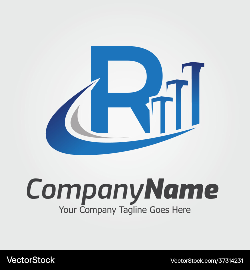 Letter r logo template colorful r l Royalty Free Vector