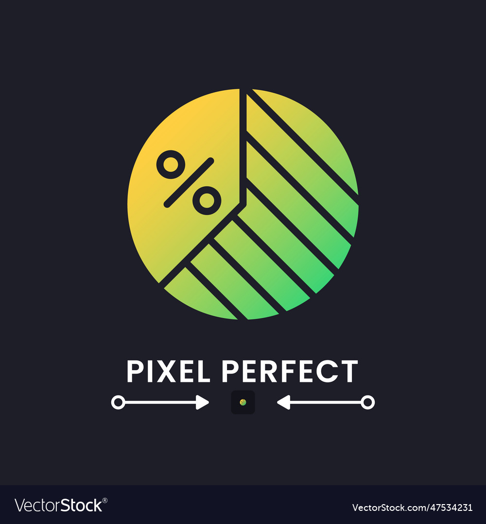 Pie chart yellow solid gradient desktop icon Vector Image