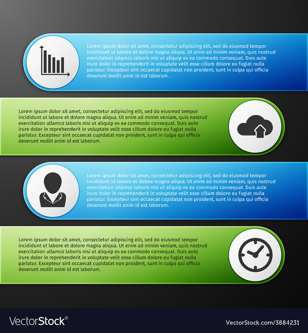 Progress icons for three steps Royalty Free Vector Image