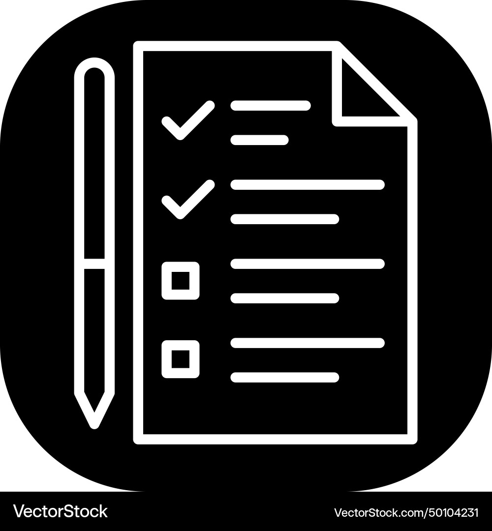 Questionnaire marketing icon with black filled Vector Image