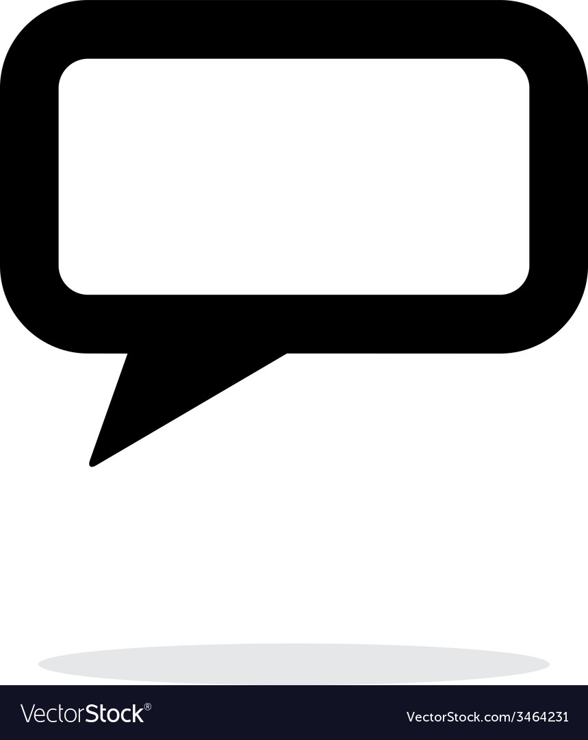 Rectangular bubble icon on white background Vector Image