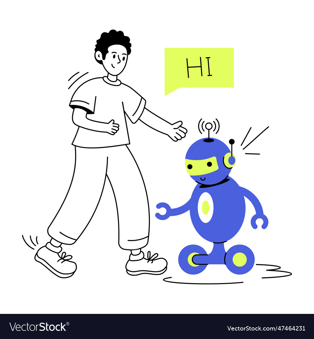 Robot talk Royalty Free Vector Image - VectorStock