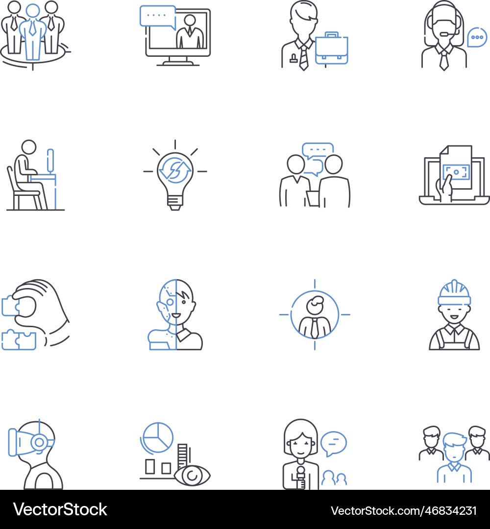 Scientific research line icons collection Vector Image