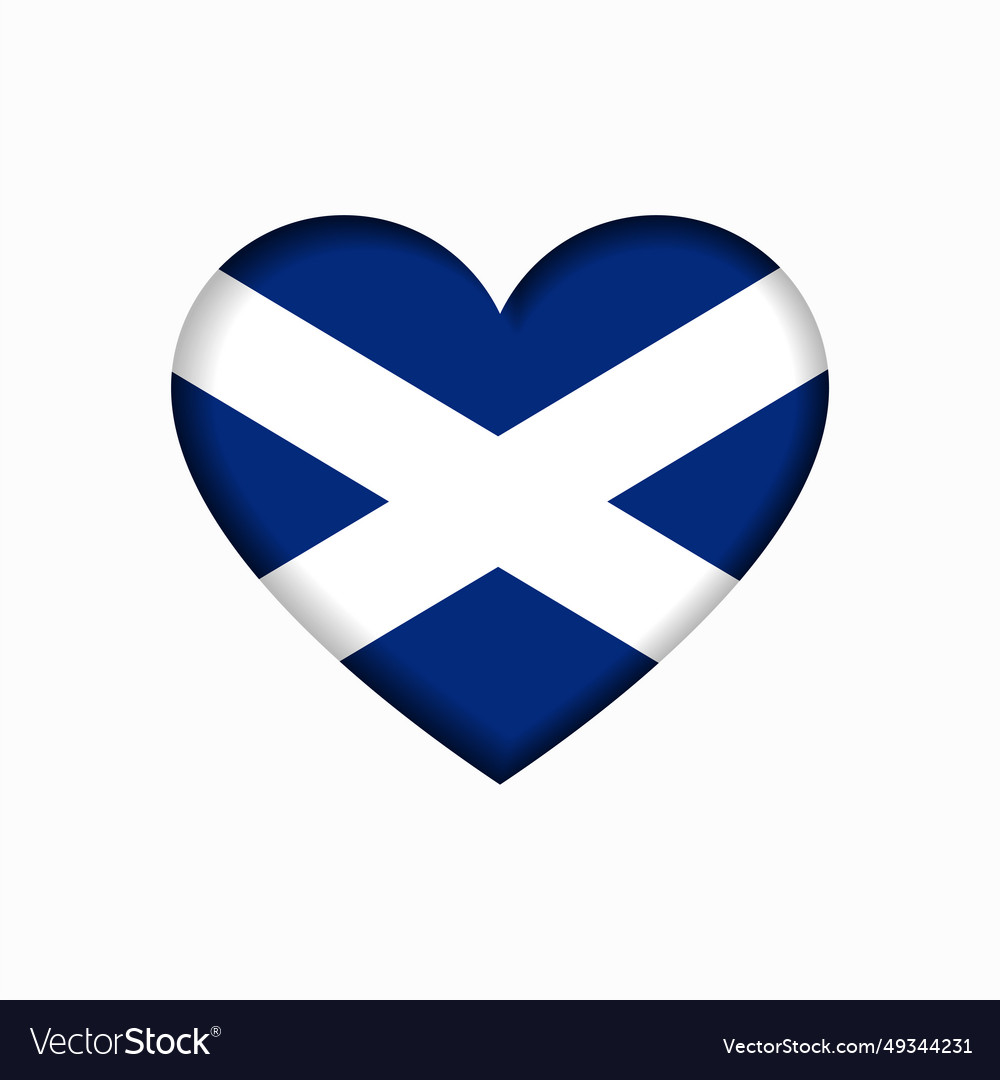 Scottish flag heart-shaped sign Royalty Free Vector Image