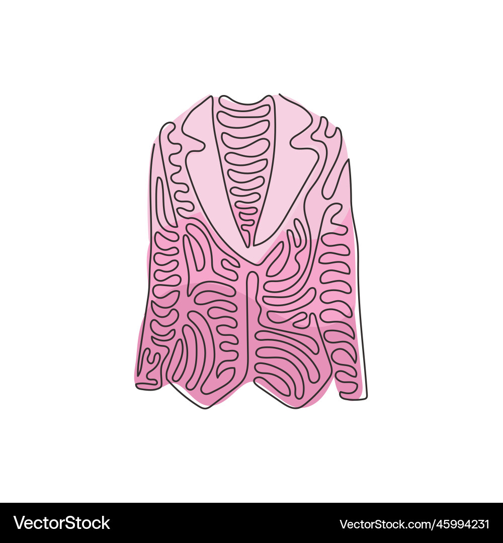 Single one line drawing women blazer or jacket Vector Image