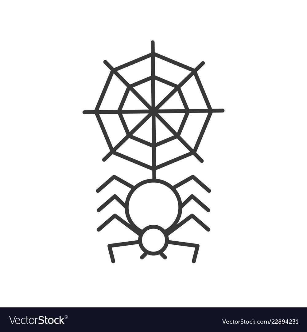 Spider with web halloween related icon Royalty Free Vector