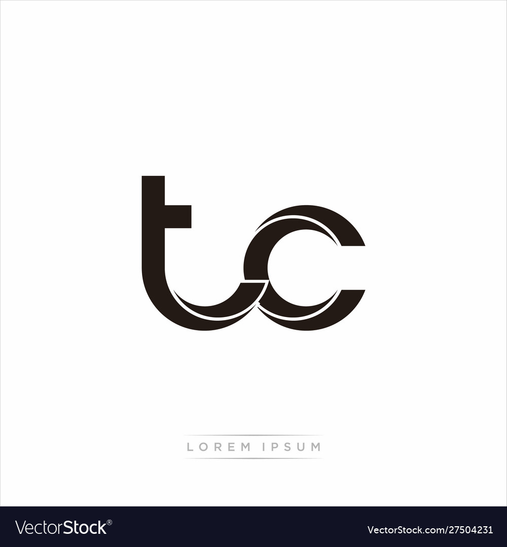 Tc initial letter split lowercase modern monogram Vector Image