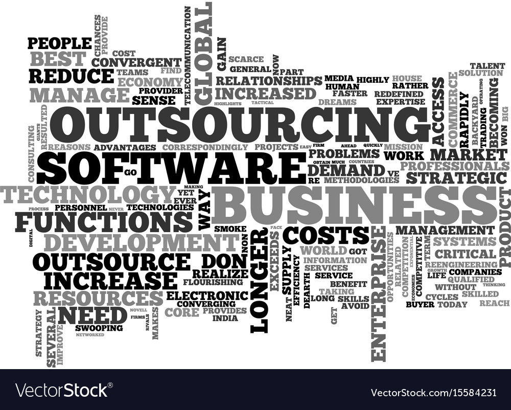 Why outsource work text word cloud concept Vector Image