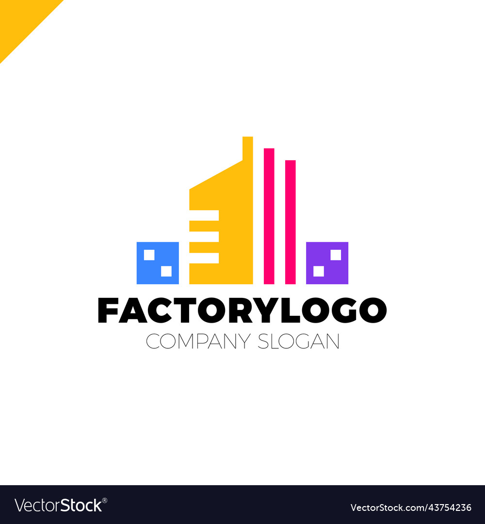 Construction firm factory or manifacture logo Vector Image Construction firm factory or manifacture logo Vector Image