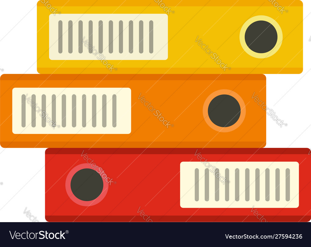 Folder stack icon flat style Royalty Free Vector Image