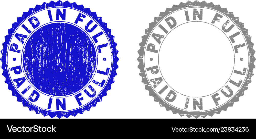Grunge paid in full textured watermarks Royalty Free Vector