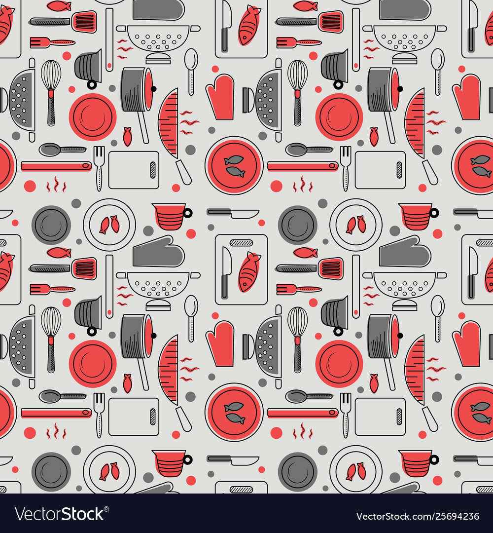Home kitchen seamless geometric pattern Royalty Free Vector