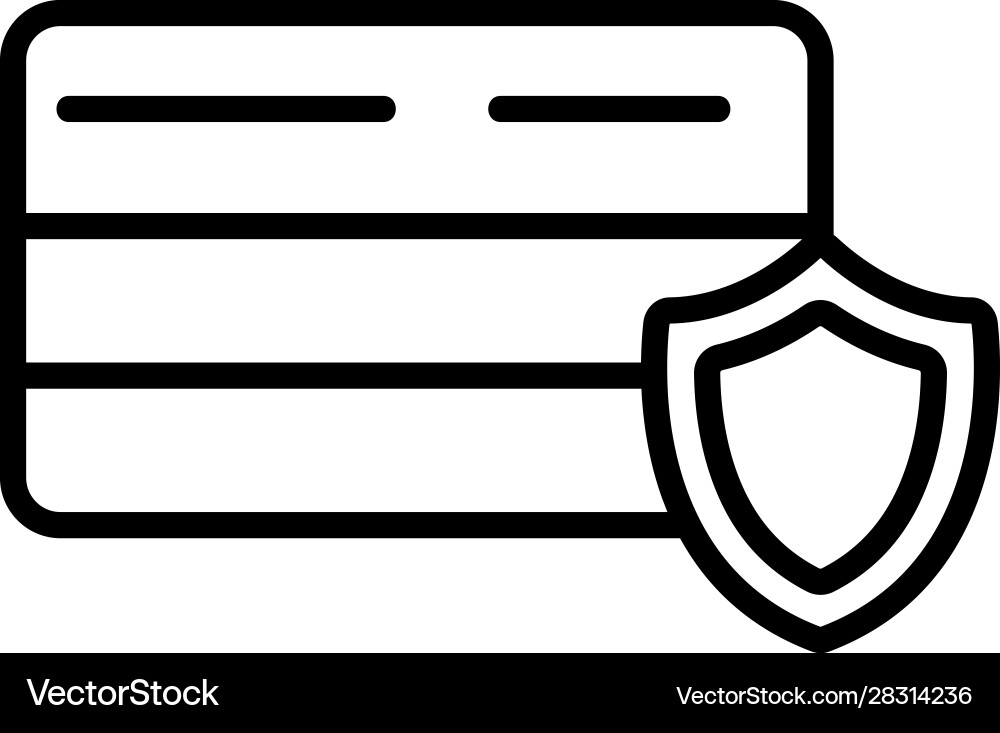 Protect bank card icon isolated Royalty Free Vector Image