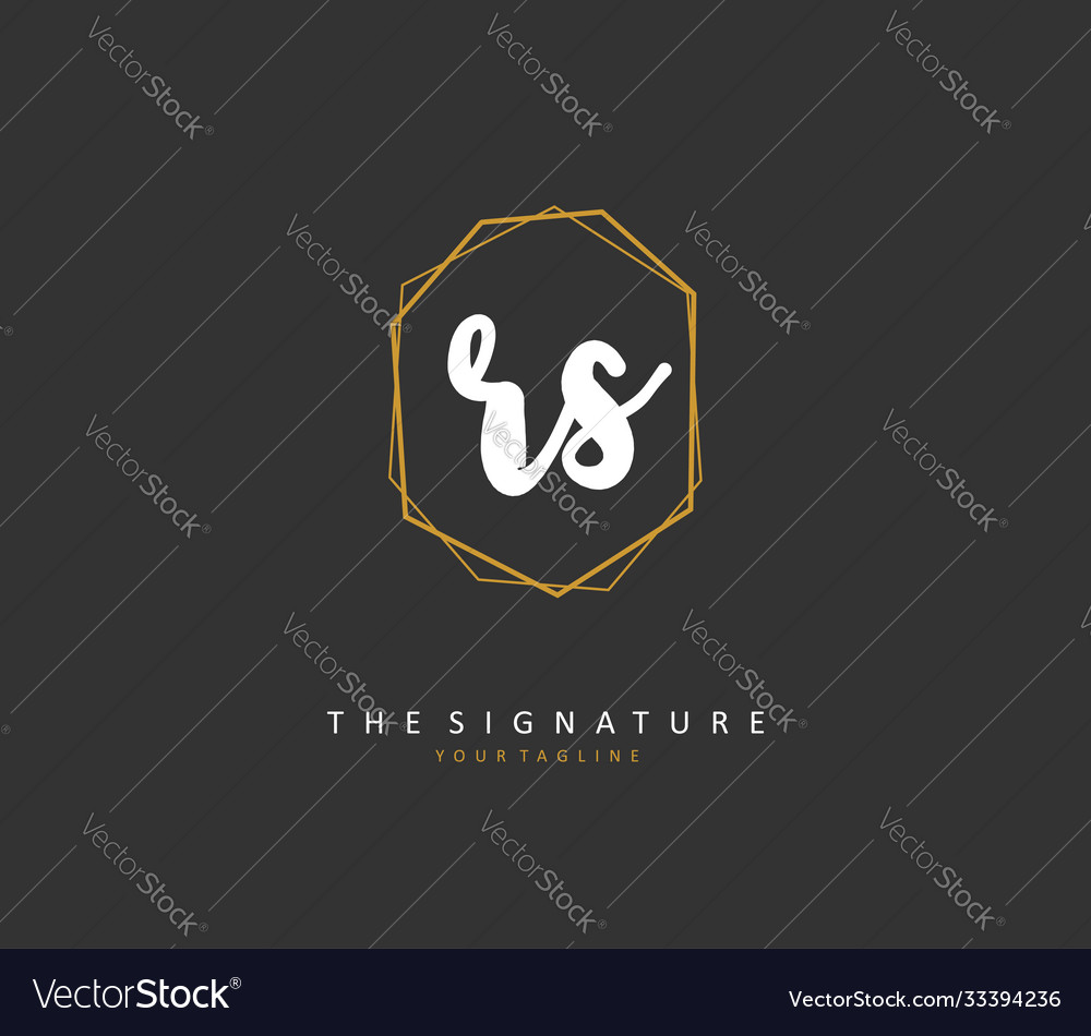 R s rs initial letter handwriting and signature Vector Image