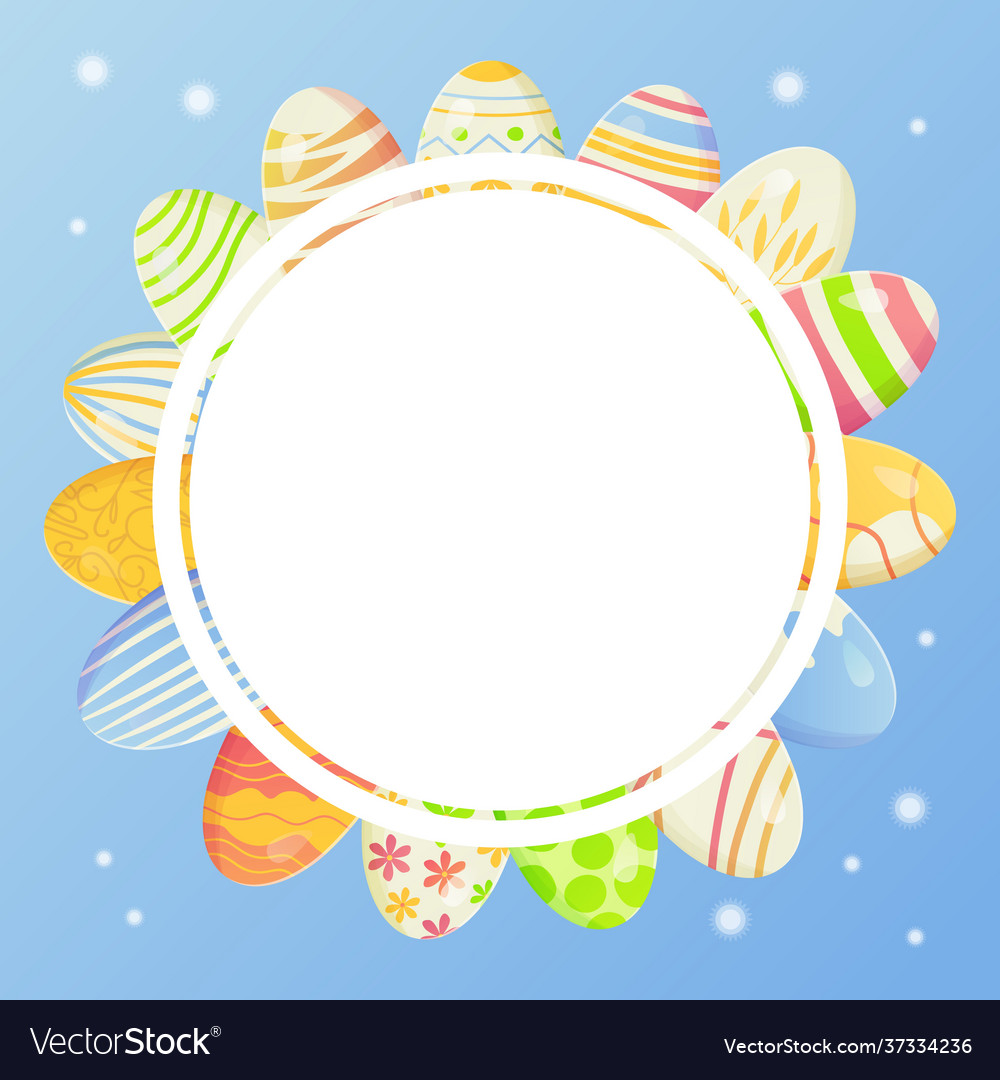 Round easter design template with copyspace Vector Image