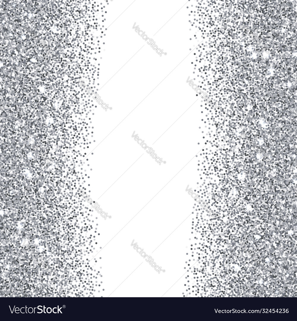 Silver glitter textured borders Royalty Free Vector Image