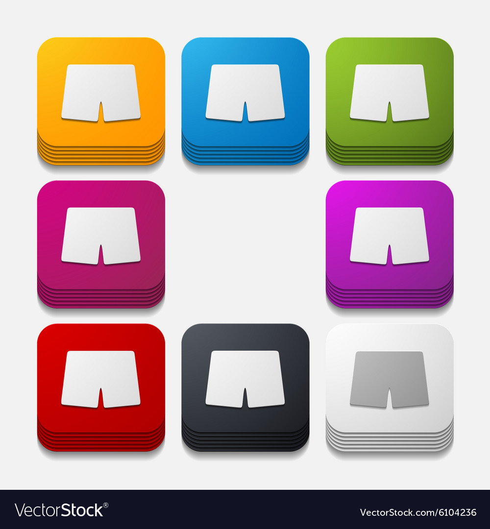 Square button trunks Royalty Free Vector Image